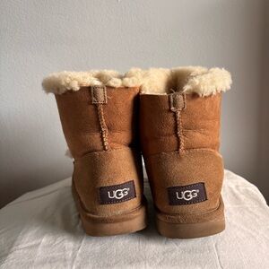 UGG | Shoes | Ugg Kids Gita Boots In Chestnut With Pompoms And A Satin ...
